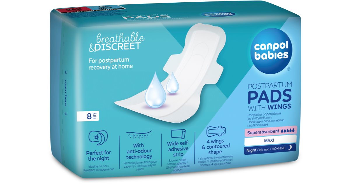 Canpol babies Postpartum Pads With Wings maternity pads night | notino ...