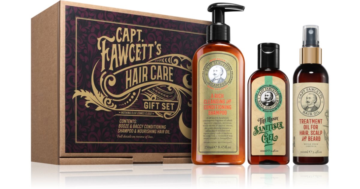 Captain Fawcett Booze & Baccy Shampoo & Hair Oil Gift Set gift set for ...