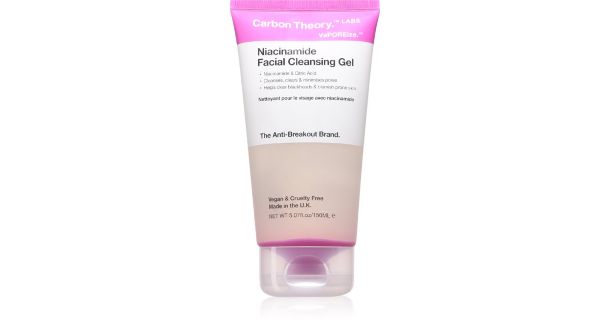 Carbon Theory Vaporeize Niacinamide Cleansing Gel deep cleansing gel ...