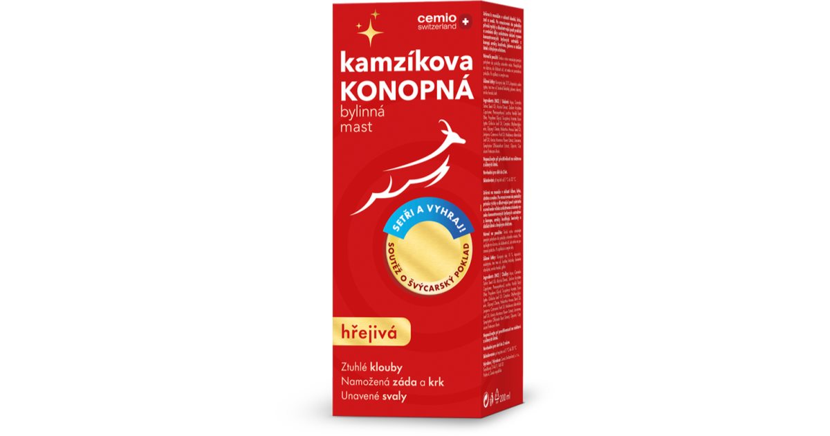 Cemio Kamzík hemp ointment pommade aux plantes médicinales avec effet ...