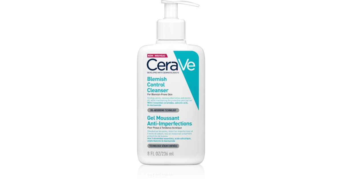 CeraVe Blemish Control gel nettoyant anti-imperfections de la peau à ...
