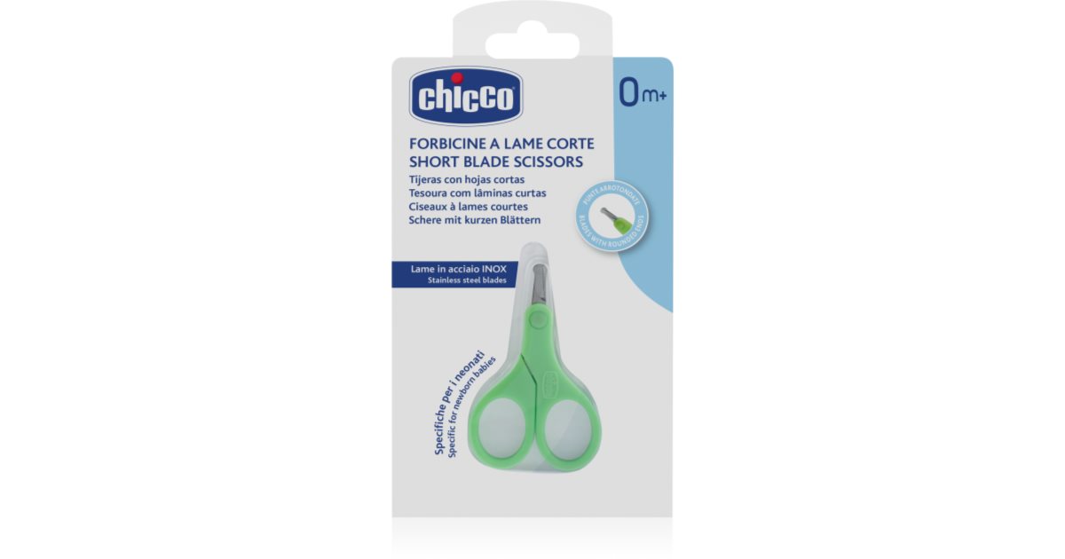 Chicco Short Blade Scissors round tip baby nail scissors | notino.co.uk