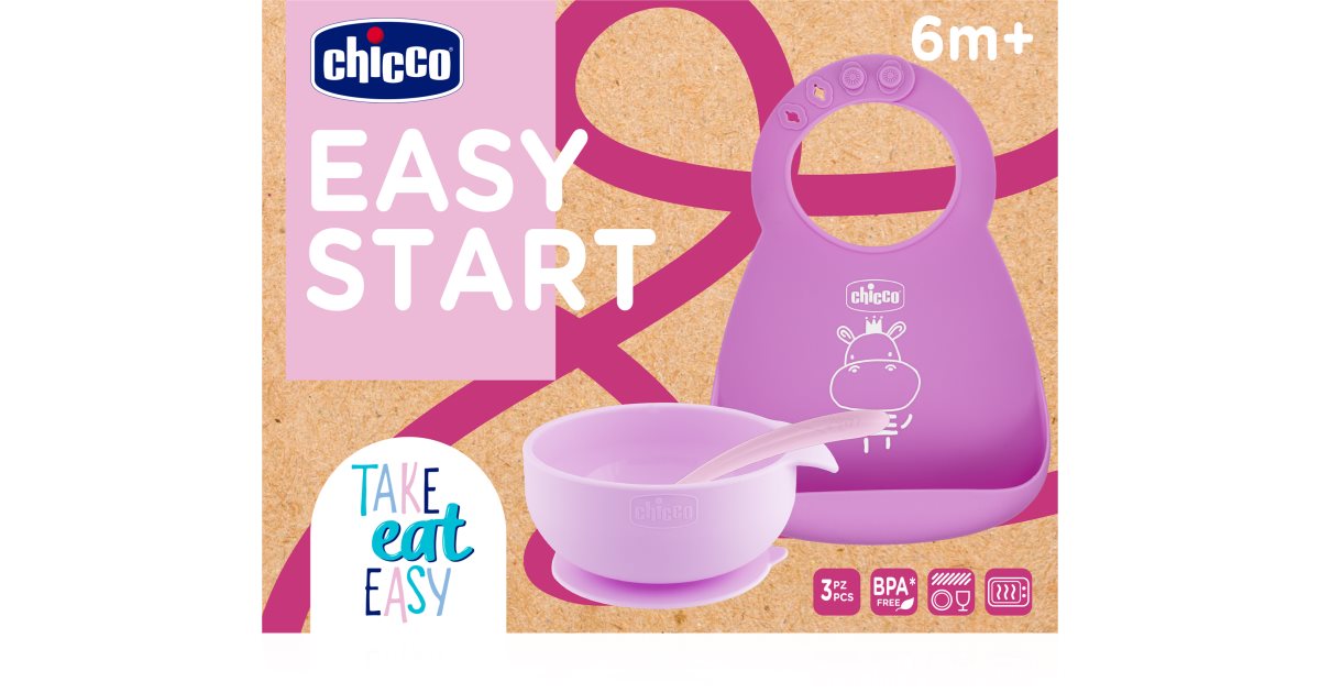 Chicco Easy Start 6m+ dinnerware set for children Pink | notino.co.uk