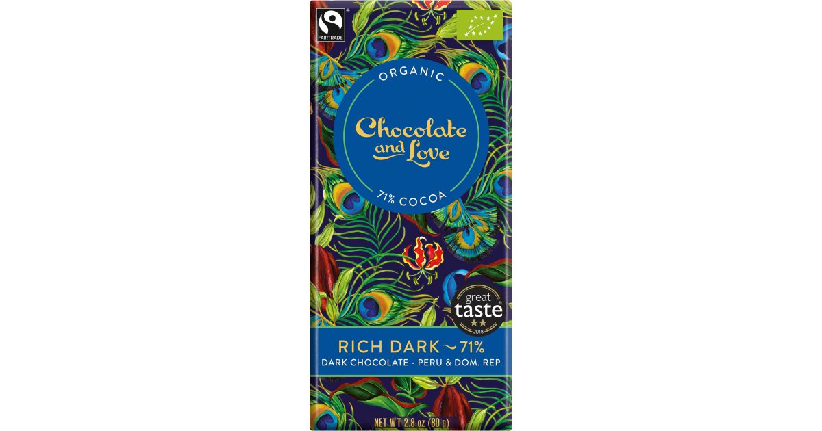 Chocolate & Love Rich Dark 71% hořká čokoláda v BIO kvalitě bez mléka ...
