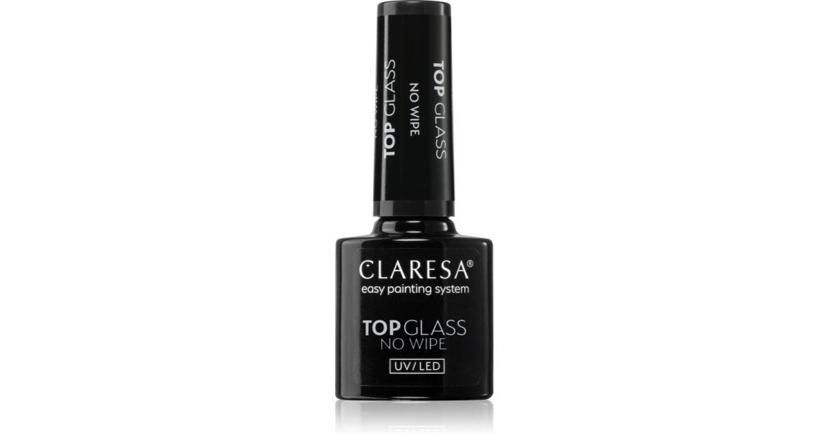 Claresa UV/LED Top Glass No Wipe anti-effusion top coat for shine and ...