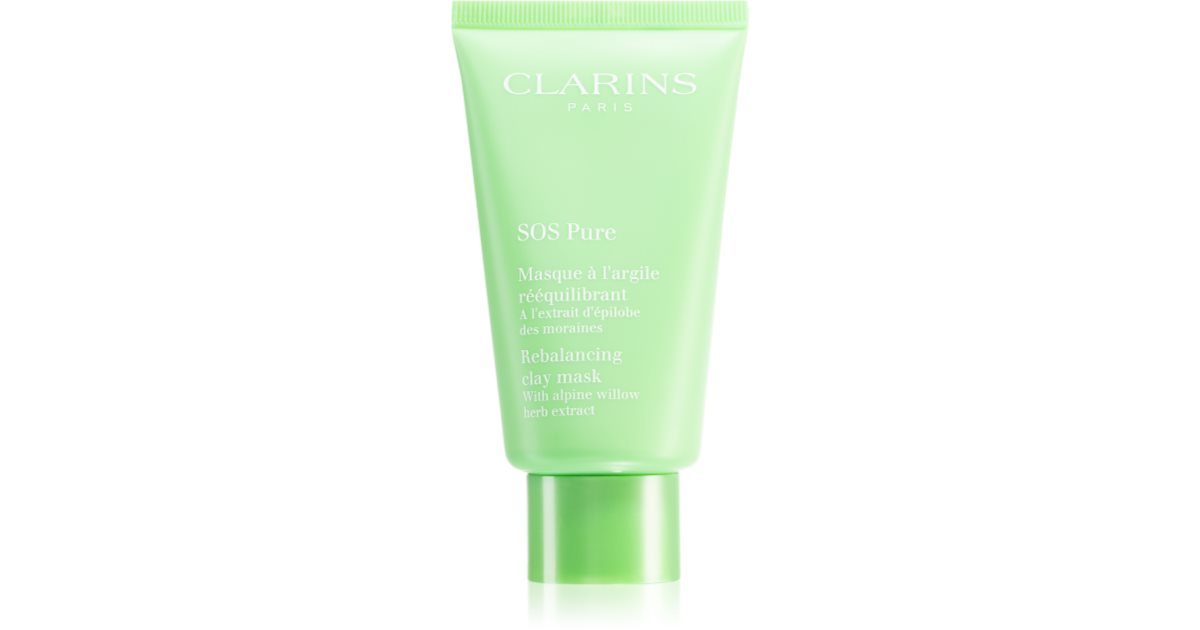 Clarins SOS Pure Rebalancing Clay Mask clay mask for combination to ...