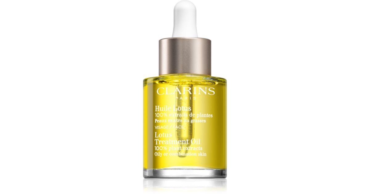 Clarins Lotus Treatment Oil regenerating smoothing facial oil for oily ...