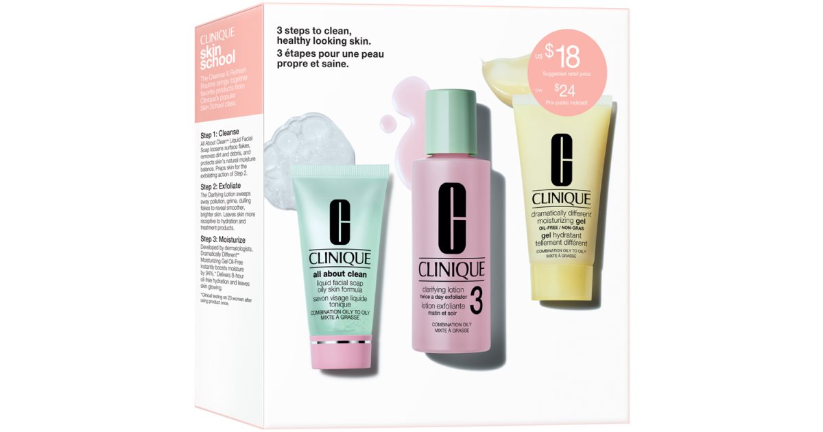 Clinique 3 Steps Skin Care Kit Skin Type 3 coffret cadeau pour peaux ...
