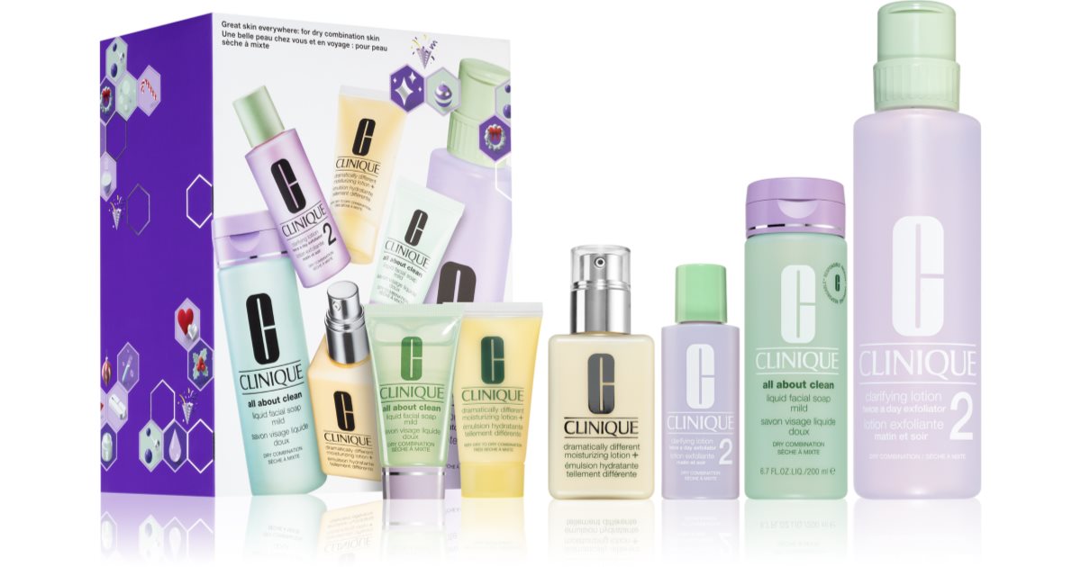 Clinique Great Skin Everywhere: For Dry Combination Skin Gift Set ...