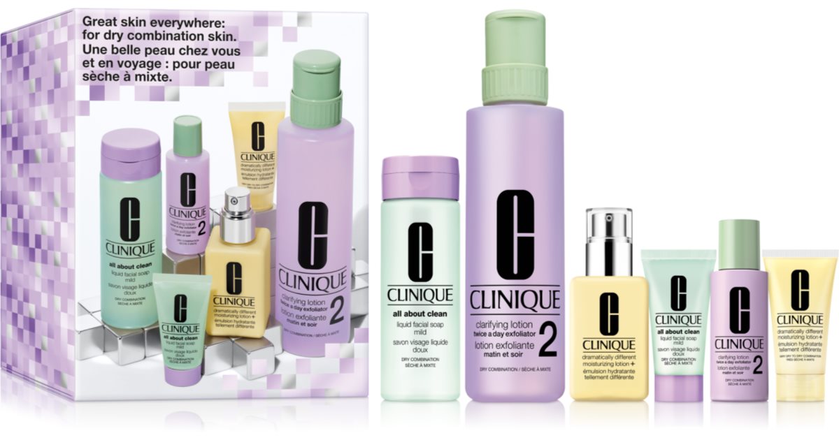 Clinique Holiday 3-Step Skincare Set For Dry Skin Gift Set for dry skin ...