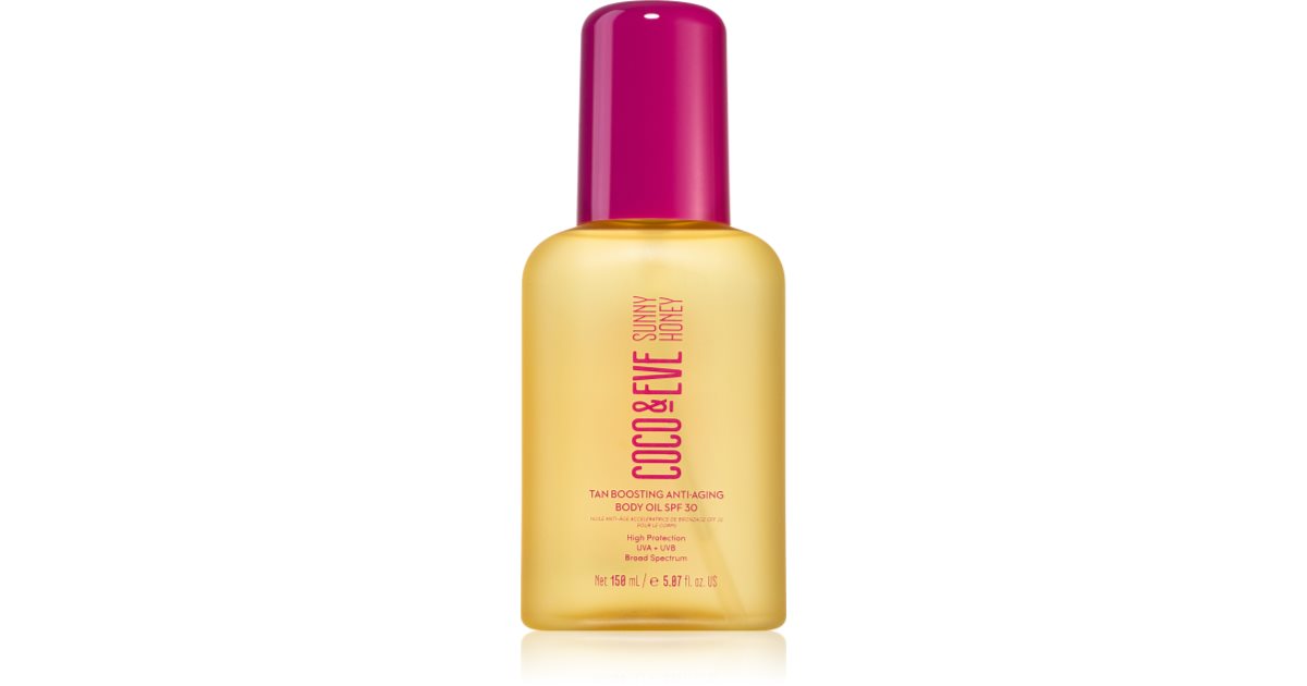 Coco & Eve Sunny Honey Tan Boosting Anti-Aging Body Oil SPF 30 ...