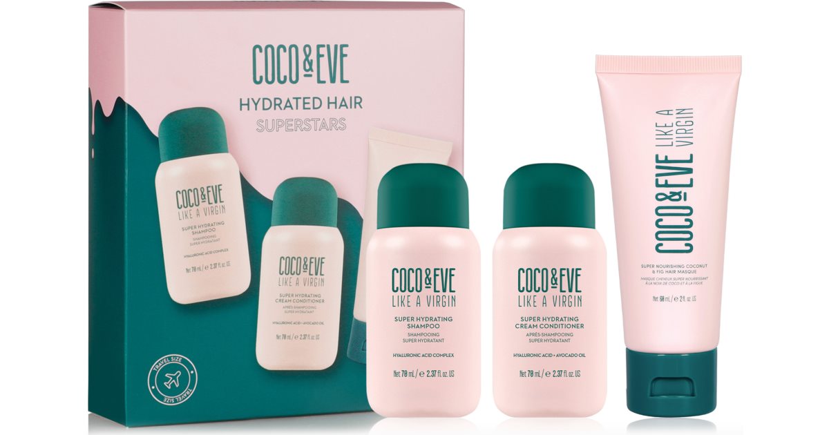 Coco & Eve Like A Virgin Hydrated Hair Superstars travel set for shiny ...