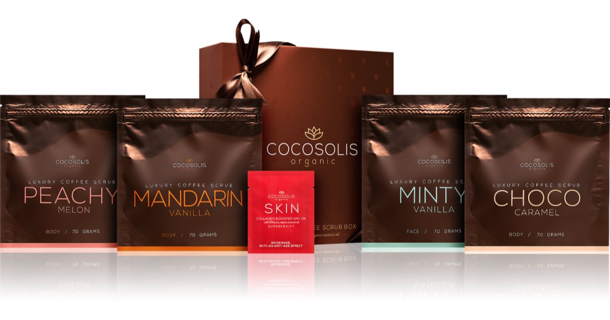 COCOSOLIS Luxury Coffee Scrub Box setti pehmeään ja sileään ihoon ...