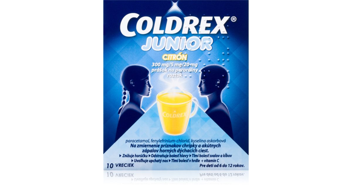 Coldrex Coldrex Junior Citron 300mg/5mg/20mg prášok na perorálnu ...
