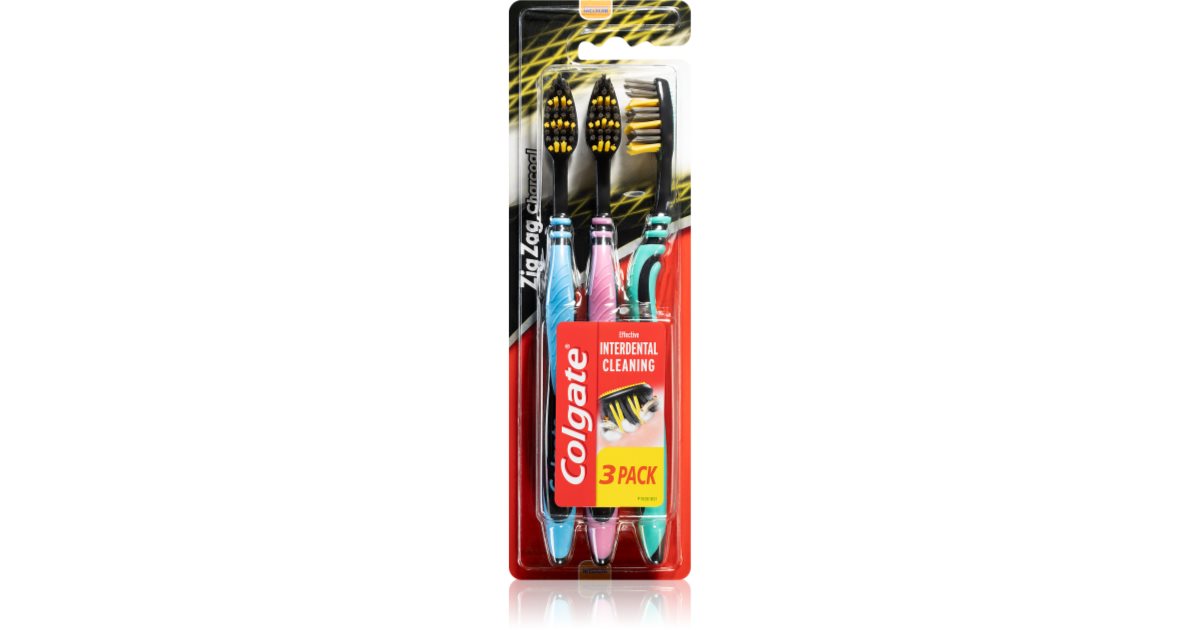 Colgate Zig Zag Charcoal medium toothbrushes | notino.co.uk
