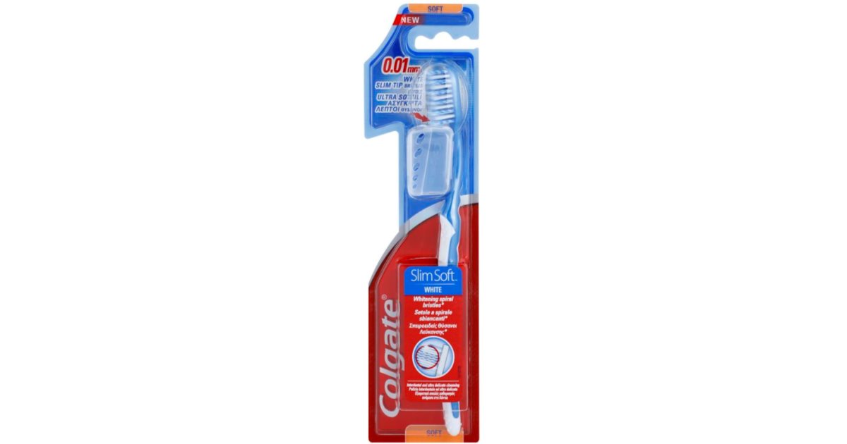 Colgate Slim Soft White cepillo de dientes con tapa de viaje suave ...