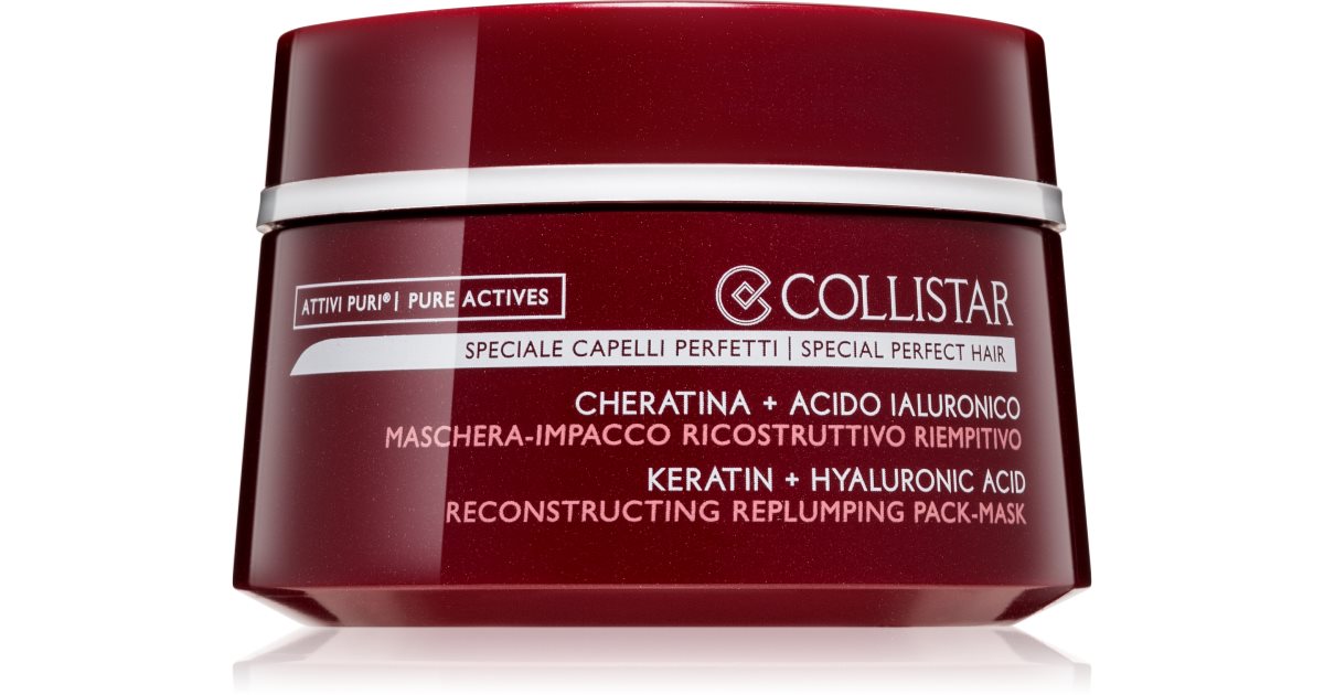 Collistar Attivi Puri Keratin+Hyaluronic Acid Mask intense regenerating ...