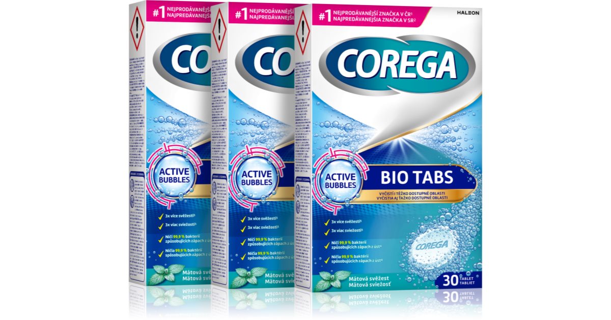 Corega Tabs Bio Cleansing Tablets for Removable Retainers and Dentures ...