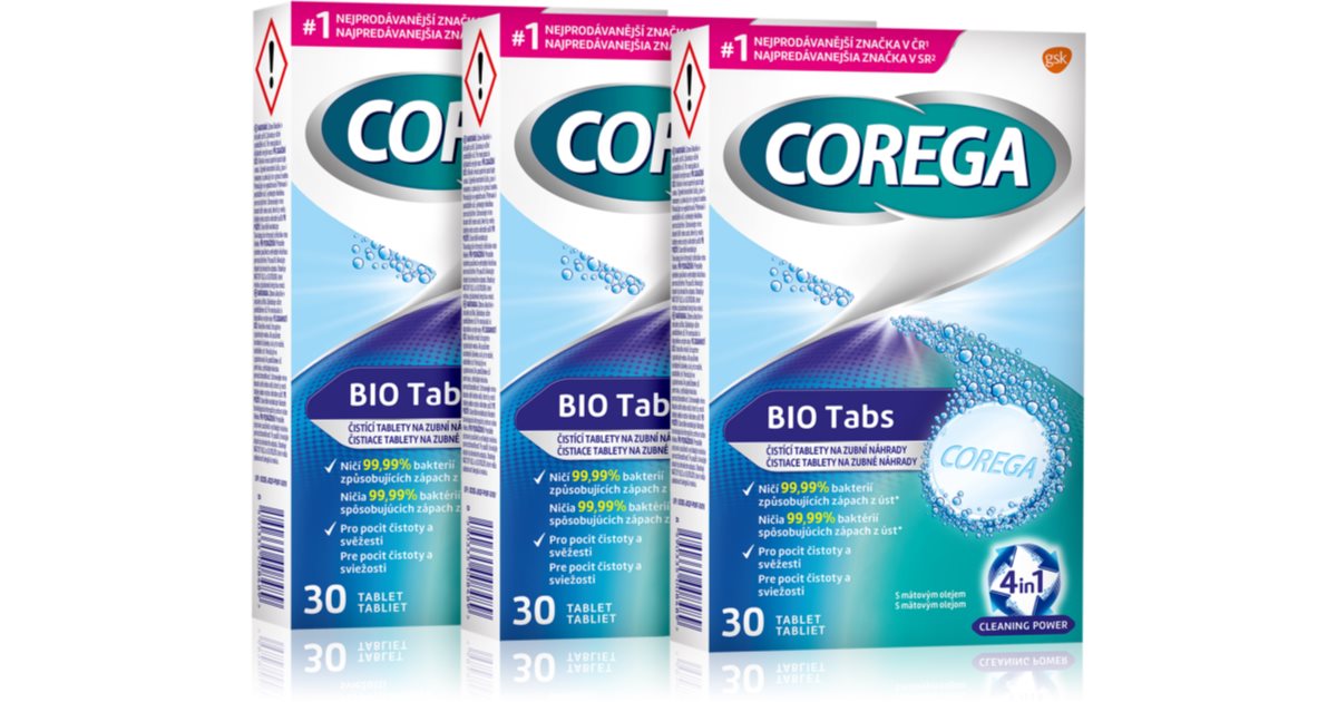 Corega Tabs Antibacterial tablety na bělení | notino.cz