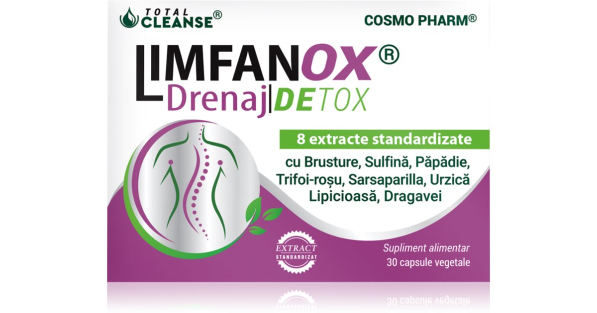 Cosmo Pharm Limfanox Drenaj Detox capsule susține funcționarea corectă ...