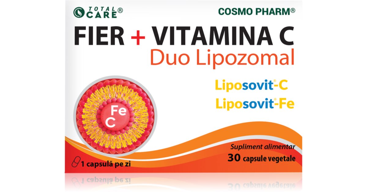 Cosmo Pharm Fier + Vitamina C Duo lipozomal capsule pentru sprijinirea ...