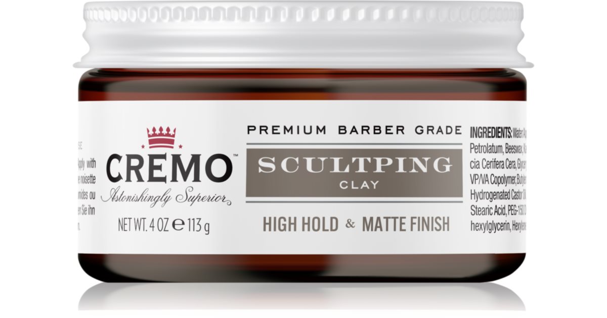 Cremo Hair Styling Sculpting Clay High Hold styling clay with extra ...