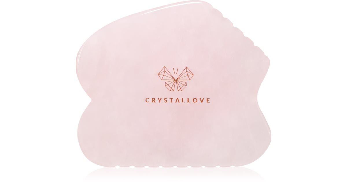 Crystallove Rose Quartz Contour Gua Sha Massage Tool for the face ...