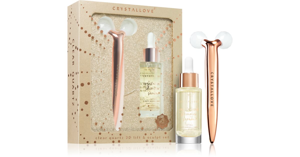 Crystallove Golden Clear Quartz 3D Lift & Sculpt Set set for skin ...