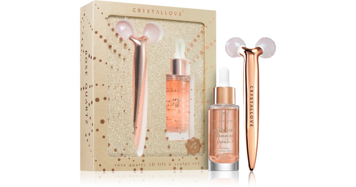 Crystallove Golden Rose Quartz 3D Lift & Sculpt Set set (with soothing ...
