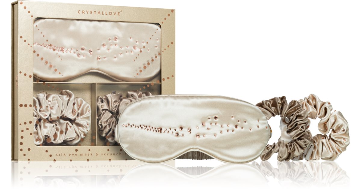Crystallove Golden Silk Eye Mask & Scrunchies Set set night | notino.co.uk