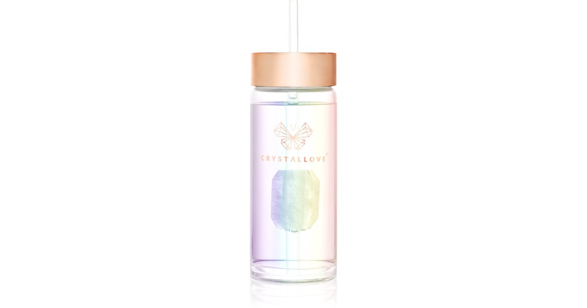 Crystallove Straw Water Bottle glass water bottle with straw | notino.co.uk