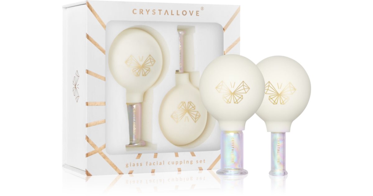 Crystallove Glass Facial Cupping Set Set mit Massagetools für Gesicht, Hals und Dekolleté