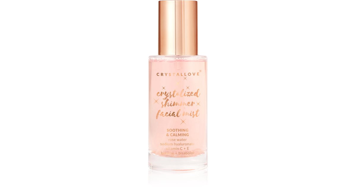 Crystallove Rose Quartz Shimmer Facial Mist brume visage pour une peau ...