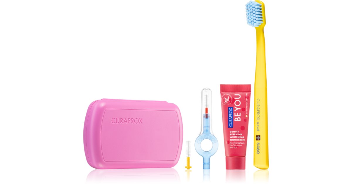Curaprox Travel Set travel set for teeth, tongue and gums Pink | notino ...