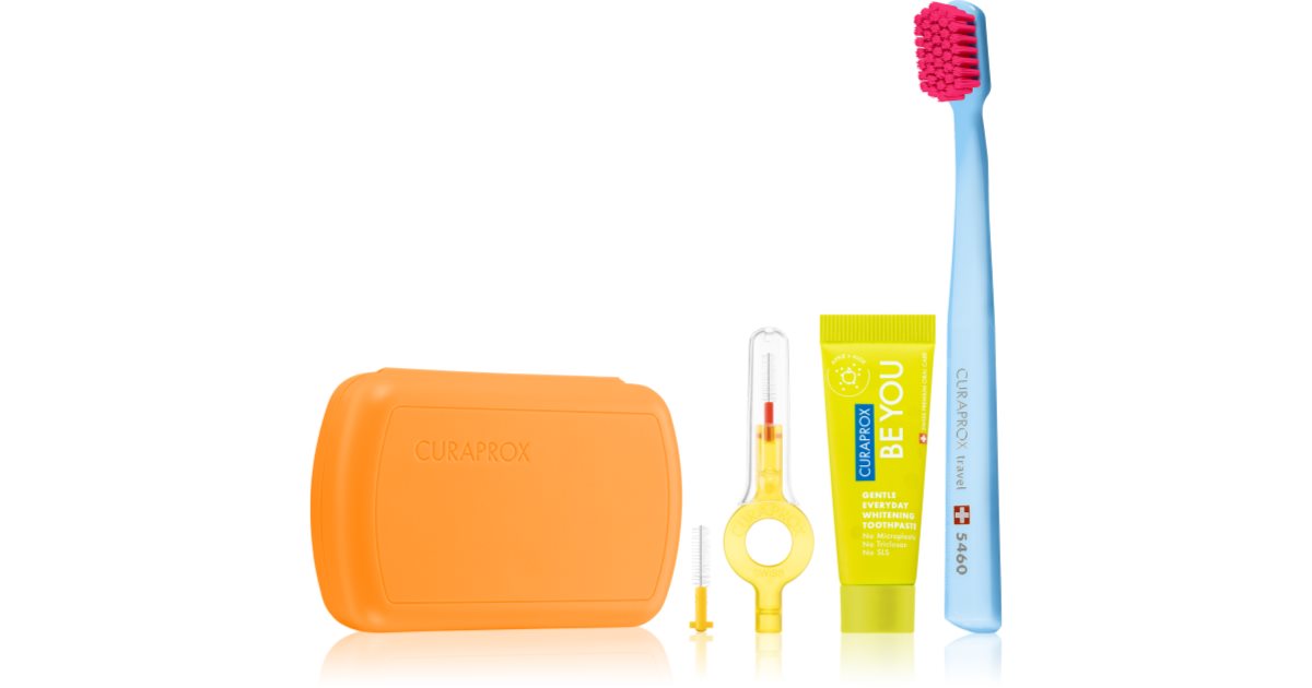 Curaprox Travel Set Travel Kit for teeth, tongue and gums Orange ...