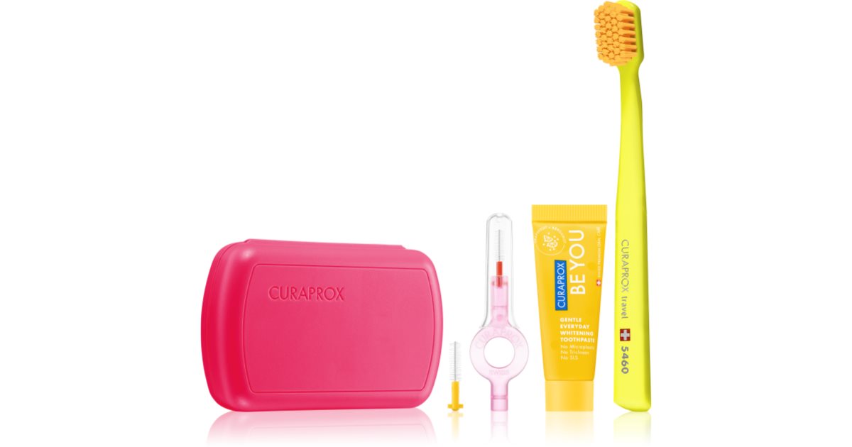 Curaprox Travel Set travel set for teeth, tongue and gums Magenta ...