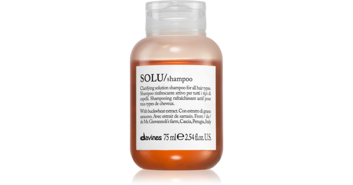 Davines Essential Haircare SOLU Shampoo Deep Cleanse Clarifying Shampoo ...