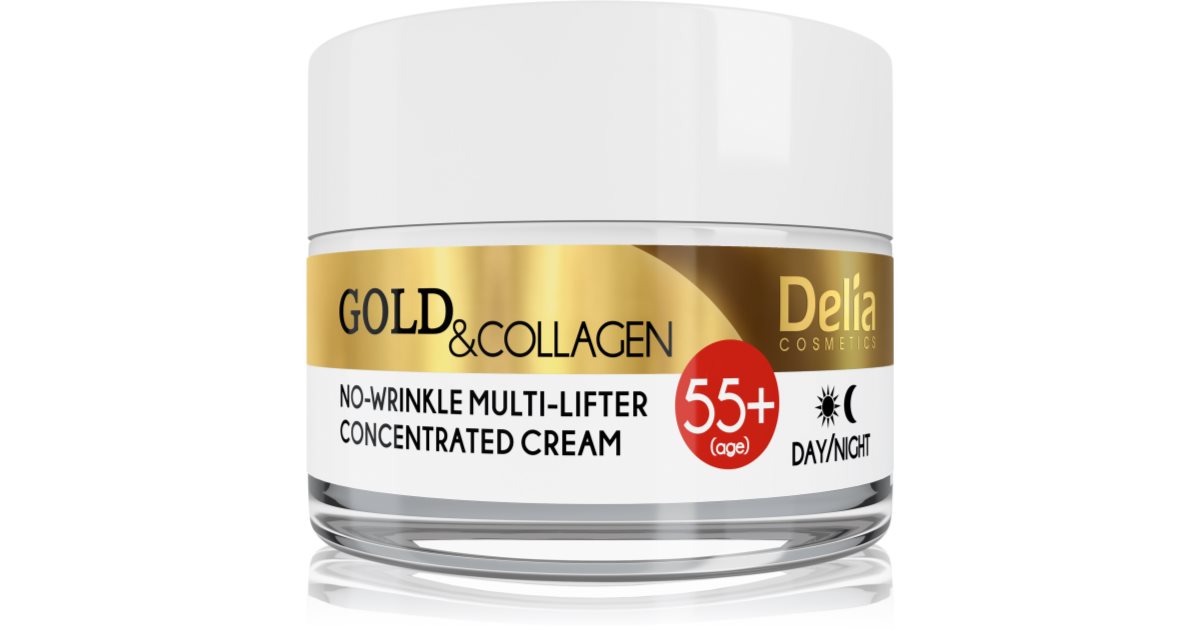 Delia Cosmetics Gold & Collagen 55+ crema antirughe con effetto lifting ...