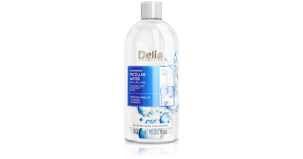 Delia Cosmetics Micellar Water Hyaluronic Acid moisturising micellar ...