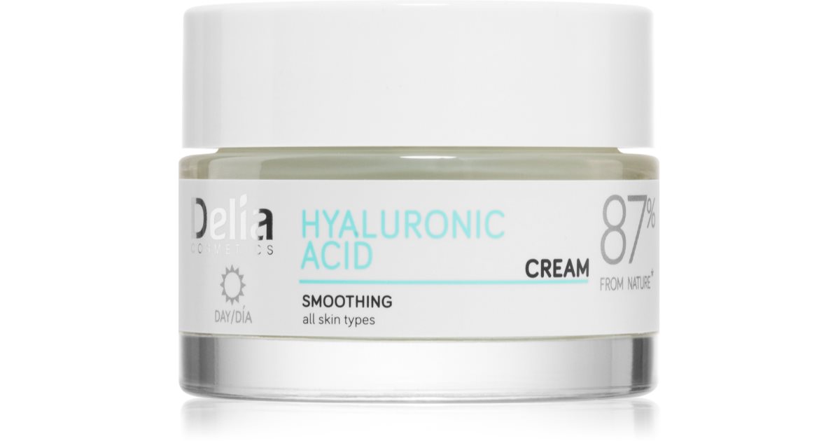 Delia Cosmetics Hyaluronic Acid crème hydratante et lissante visage à l ...