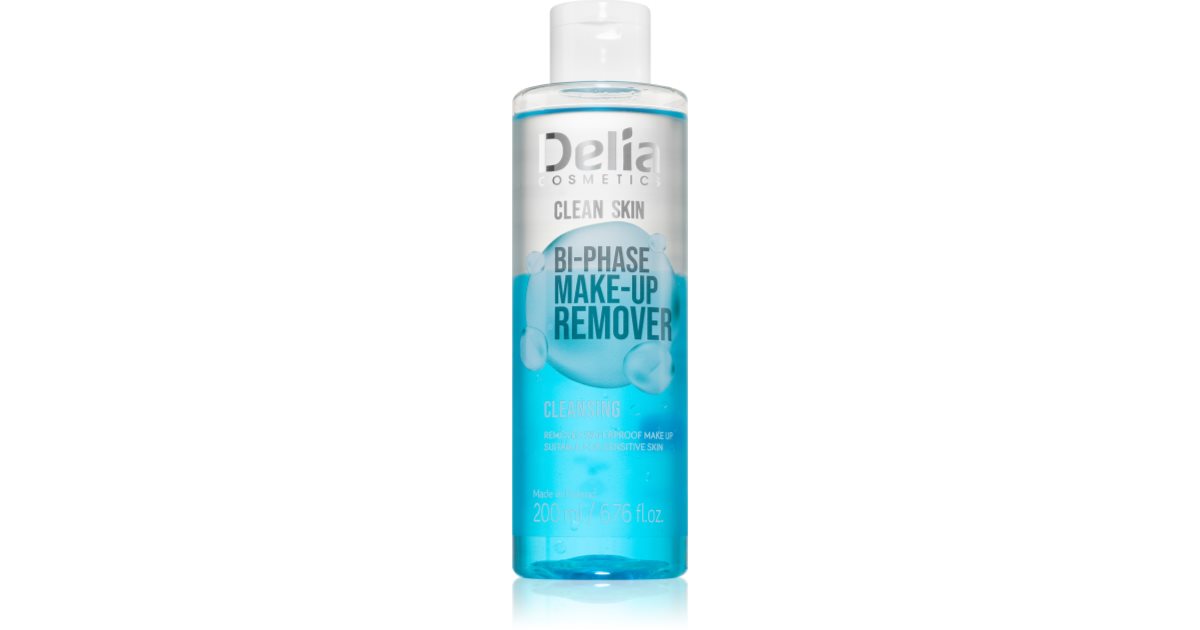 Delia Cosmetics Clean Skin To-fase makeup fjerner til ansigt og ...