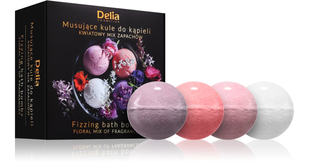 Delia Cosmetics Fizzing Bath Bombs Floral Mix Gift Set for the bath ...