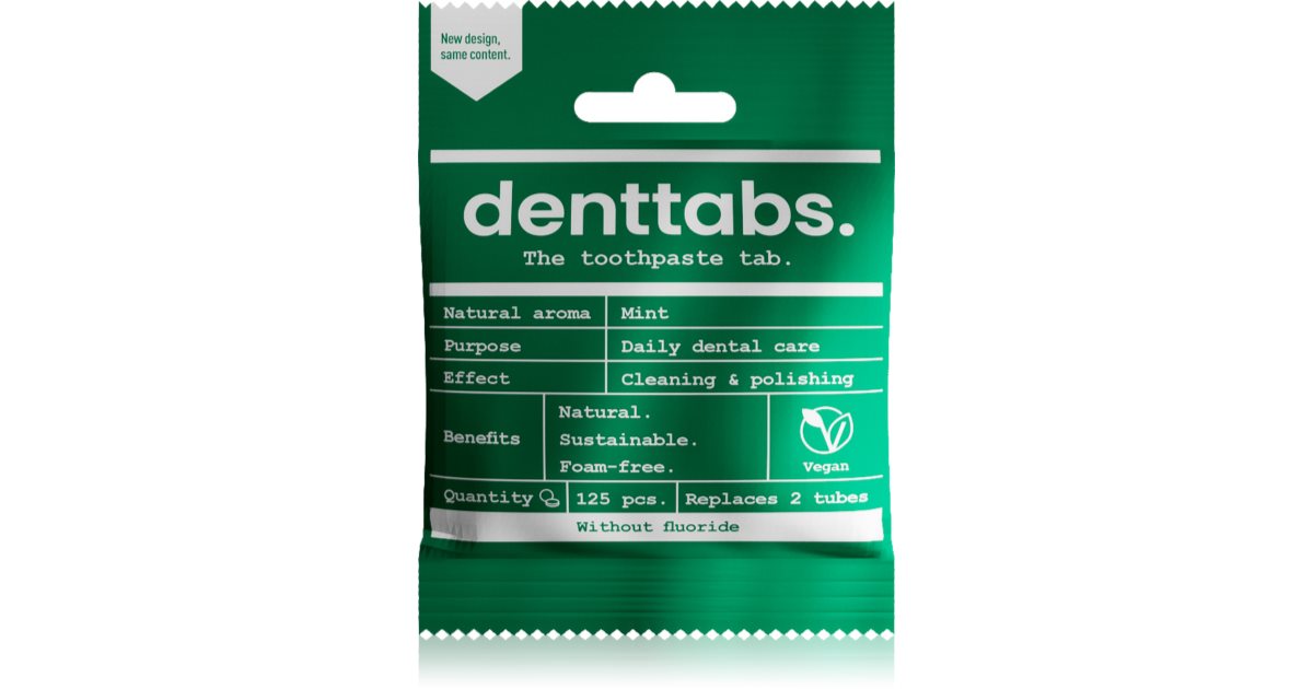 Denttabs Natural Toothpaste Tablets without Fluoride fluoride-free ...