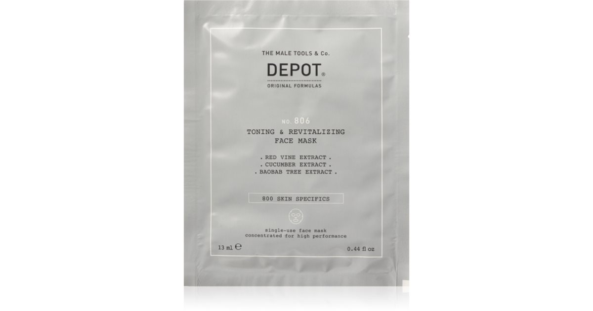DEPOT 800 SKIN SPECIFICS NO. 806 TONING & REVITALIZING FACE MASK masque ...