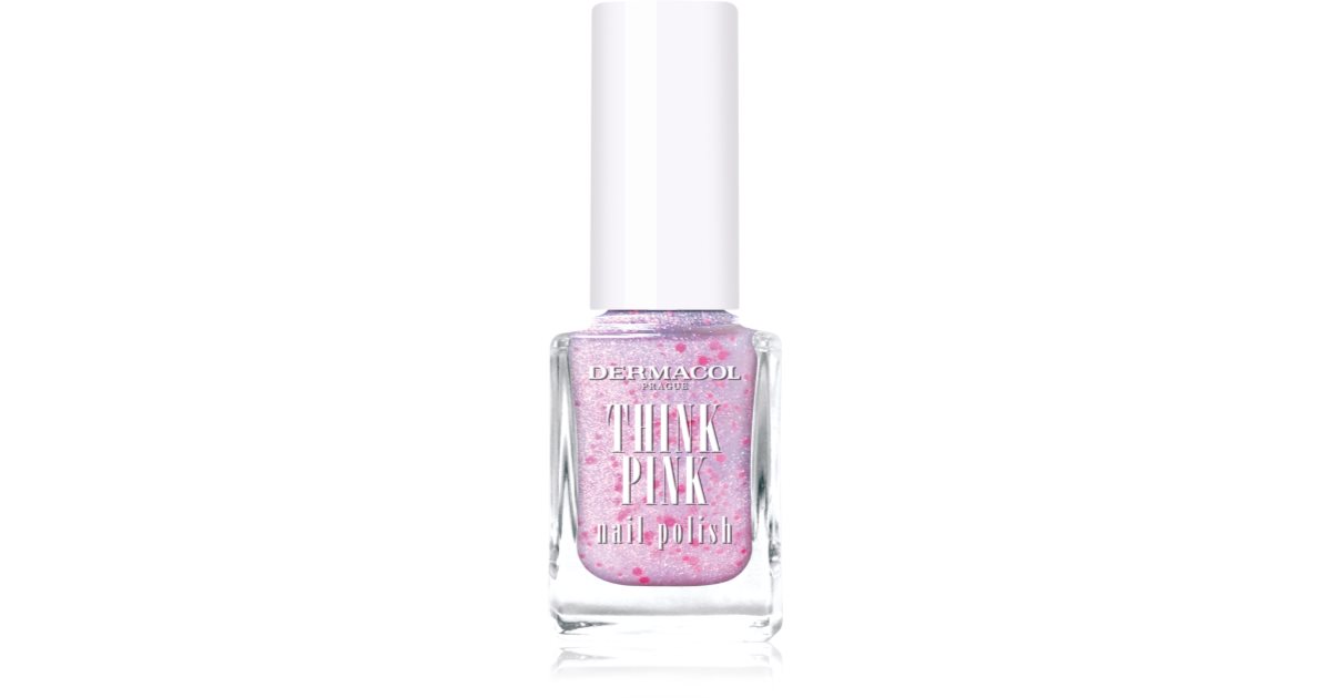 Dermacol Think Pink nail polish with glitter | notino.co.uk