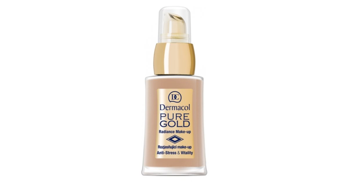 Dermacol Pure Gold base de maquillaje líquida con efecto iluminador ...