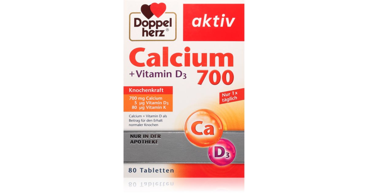 Doppelherz Aktiv Calcium 700+Vitamin D3 Tabletten zur Unterstützung der ...