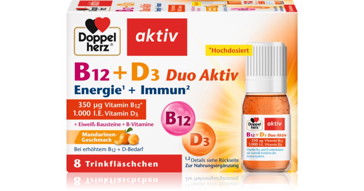 Doppelherz B12 + D3 Duo Active Ampullen zur Unterstützung des ...