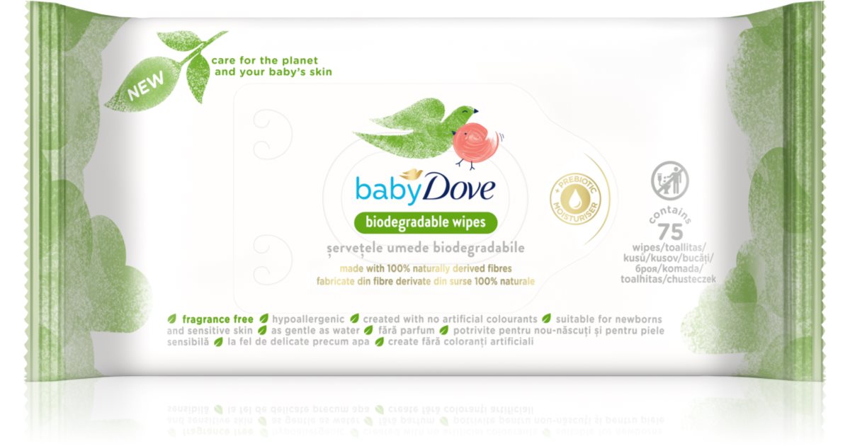 Dove Baby Biodegradable Wipes lingettes douces pour bébé | notino.fr
