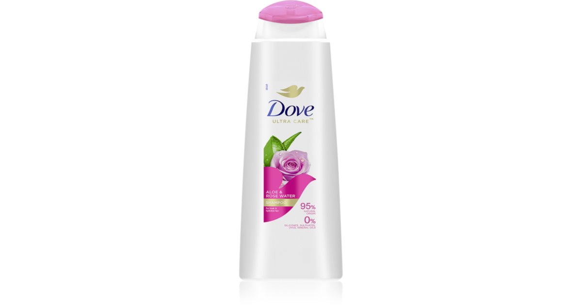 Dove Aloe & Rose Water Schampo För återfuktning och lyster | notino.se